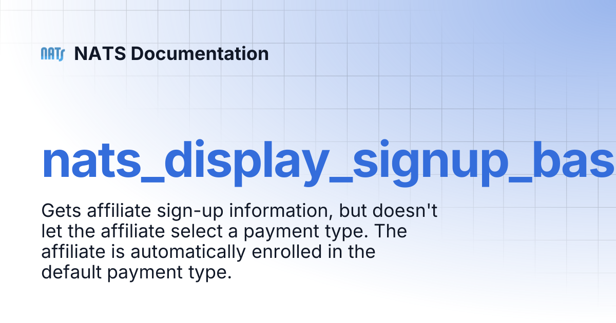 nats_display_signup_basic | NATS Documentation