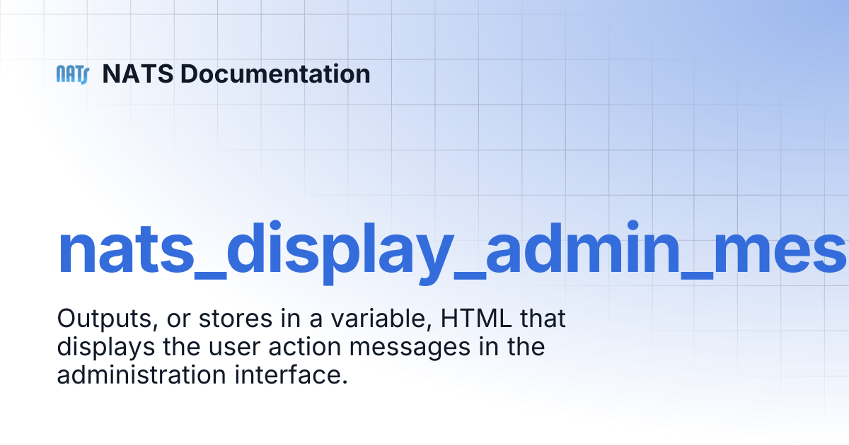 nats_display_admin_message | NATS Documentation